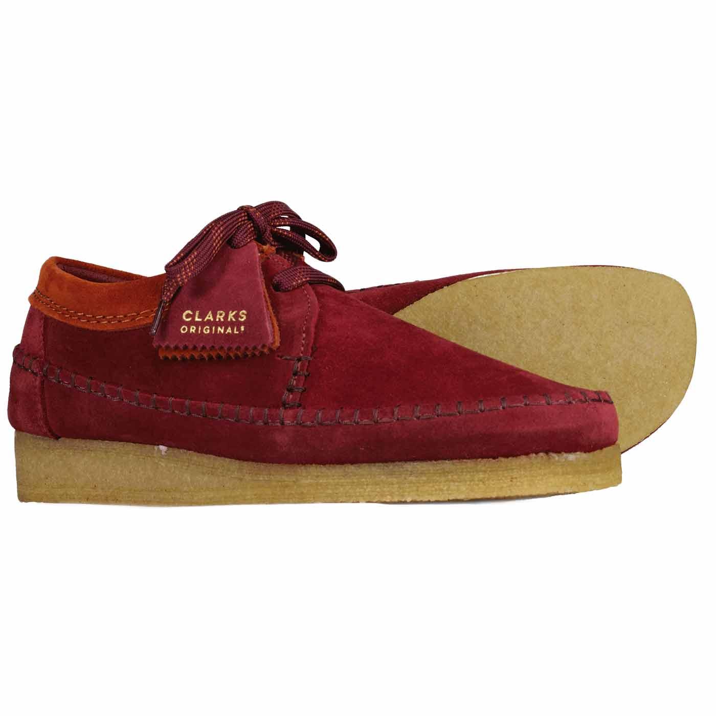 Weaver CLARKS ORIGINALS 70s Mod Suede Shoes in Oxblood