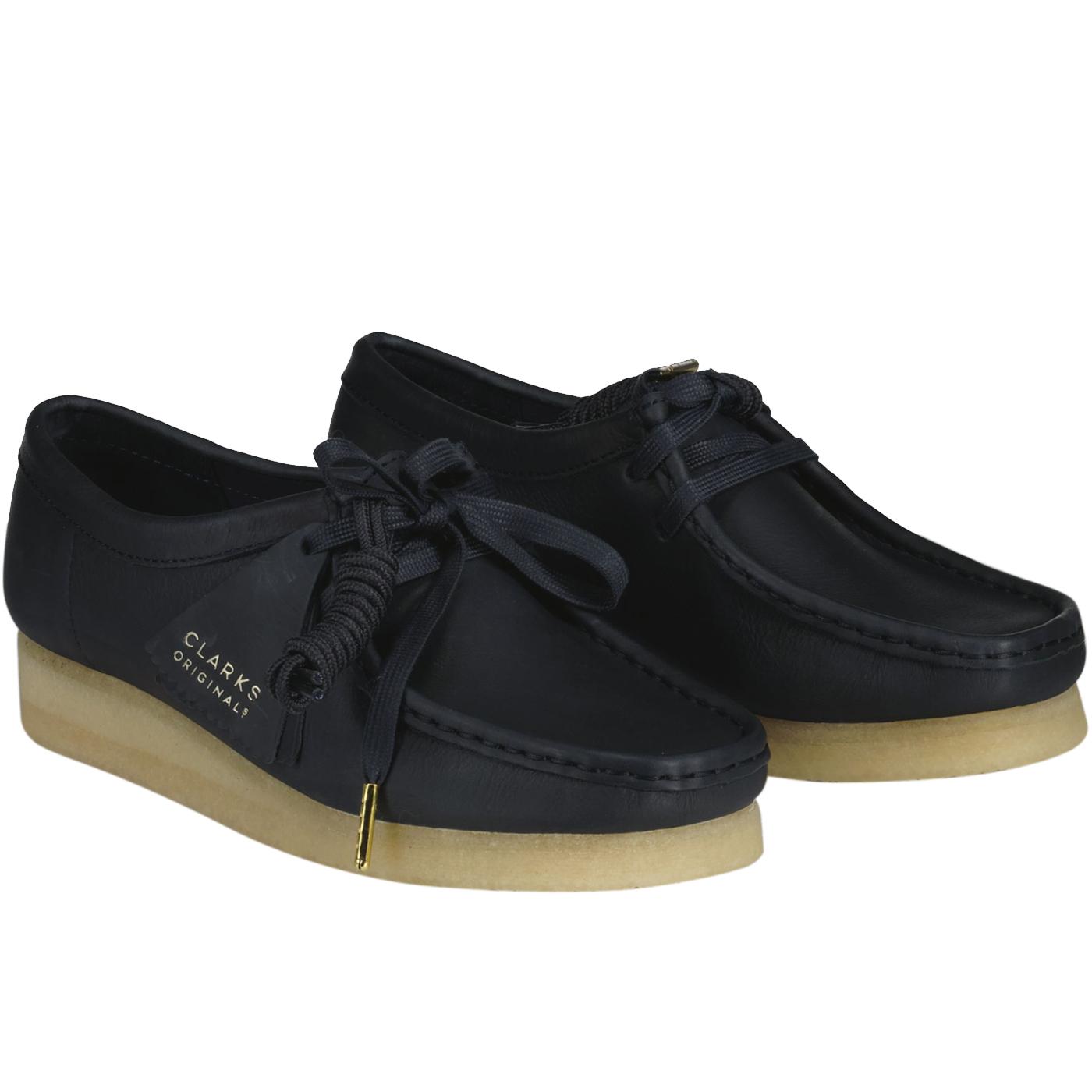 Wallabee CLARKS ORIGINALS Retro Leather Shoes in Navy