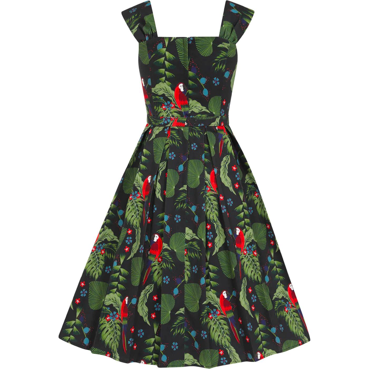 Jill COLLECTIF Vintage Style Parrot Paradise Swing Dress