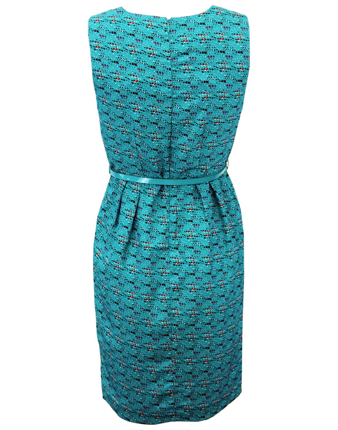DARLING Sonia Retro Sixties Scattered Dot Dress in Teal