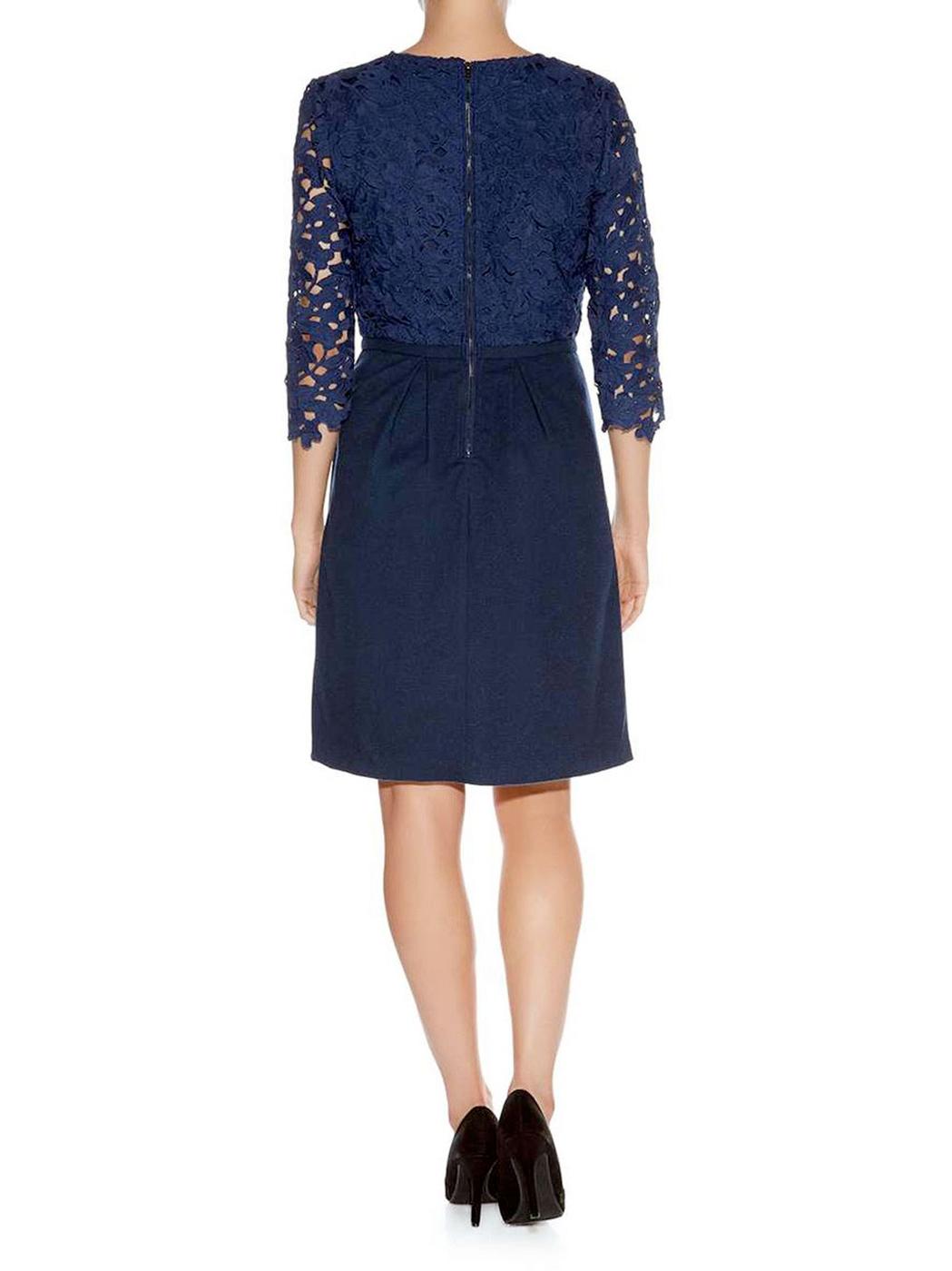 DARLING Fleur Retro 60s Vintage Lace Cutaway Dress in Navy