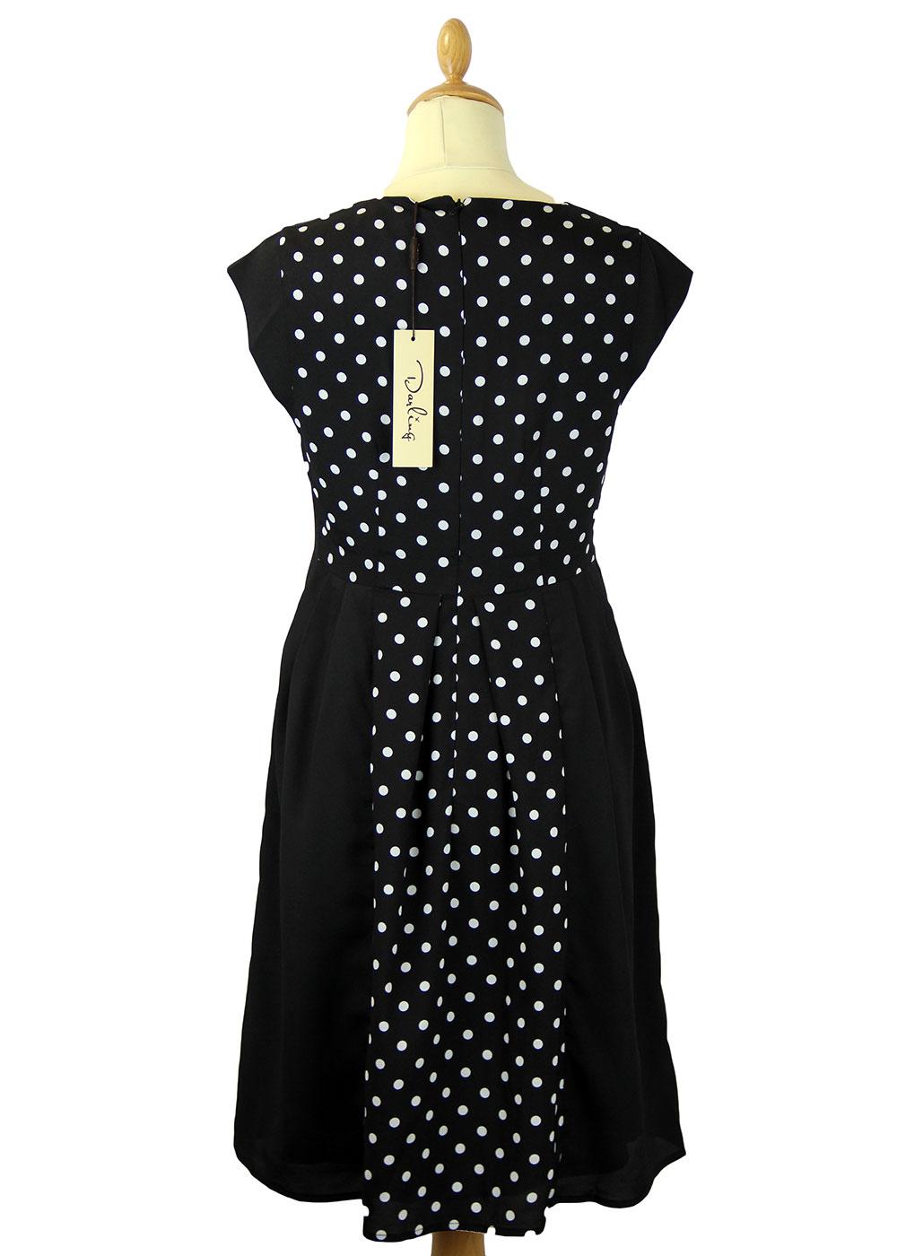 Darling Lily Retro 60s Vintage Polka Dot Fitted Dress(B)