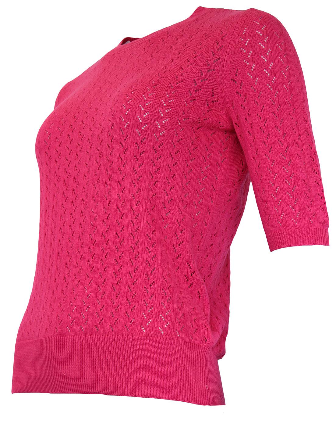 DARLING Emmy Retro 60s Mid Sleeve Micro Hole Knitted Jumper