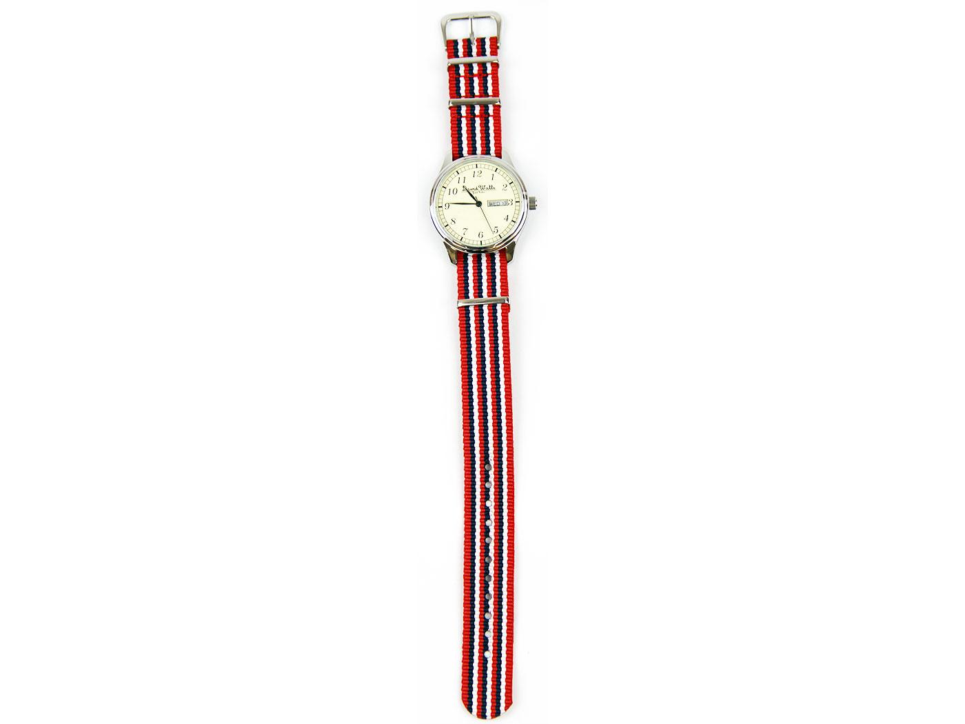 Earl DAVID WATTS Retro Indie Mod Stripe Strap Quartz Watch