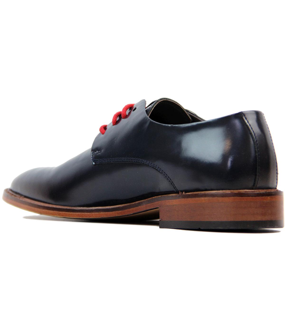 DELICIOUS JUNCTION Malice Mod Rub Off Leather Derby Shoes in Blue