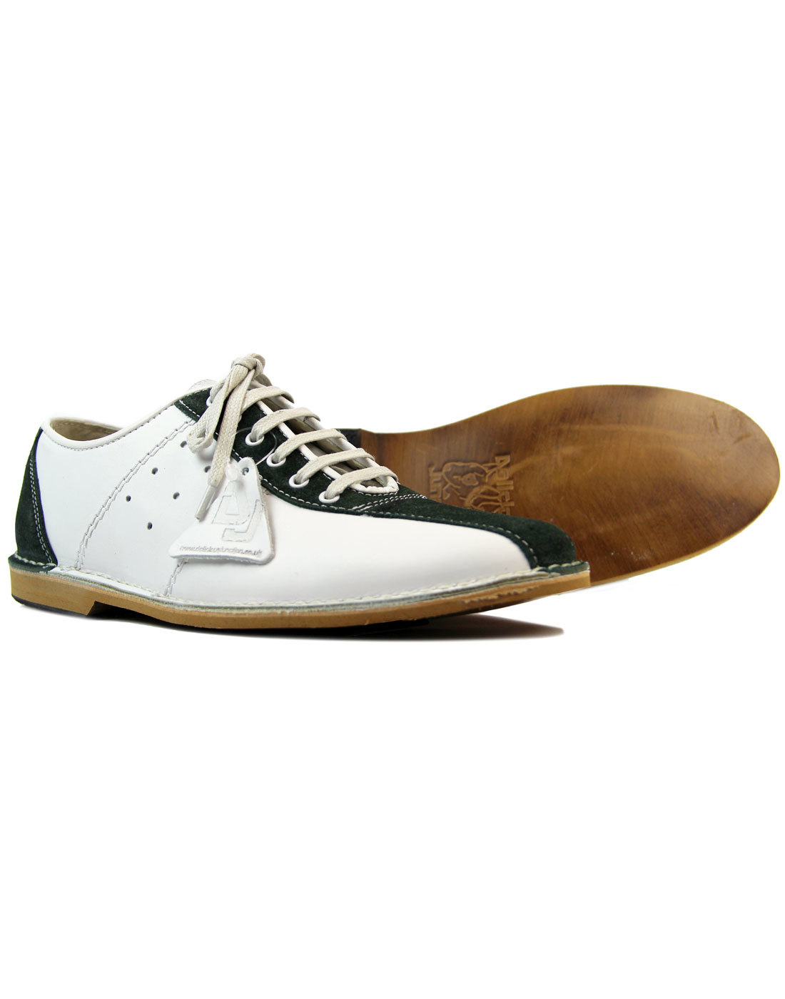 DELICIOUS JUNCTION Watts Ladies 60s Mod Bowling Shoes White/Green