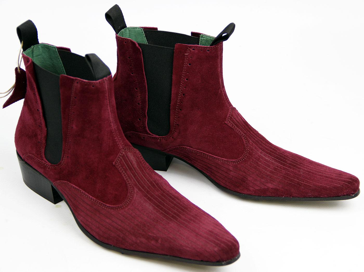 DELICIOUS JUNCTION Freakbeat Mod Cord Suede Chelsea Boots Purple