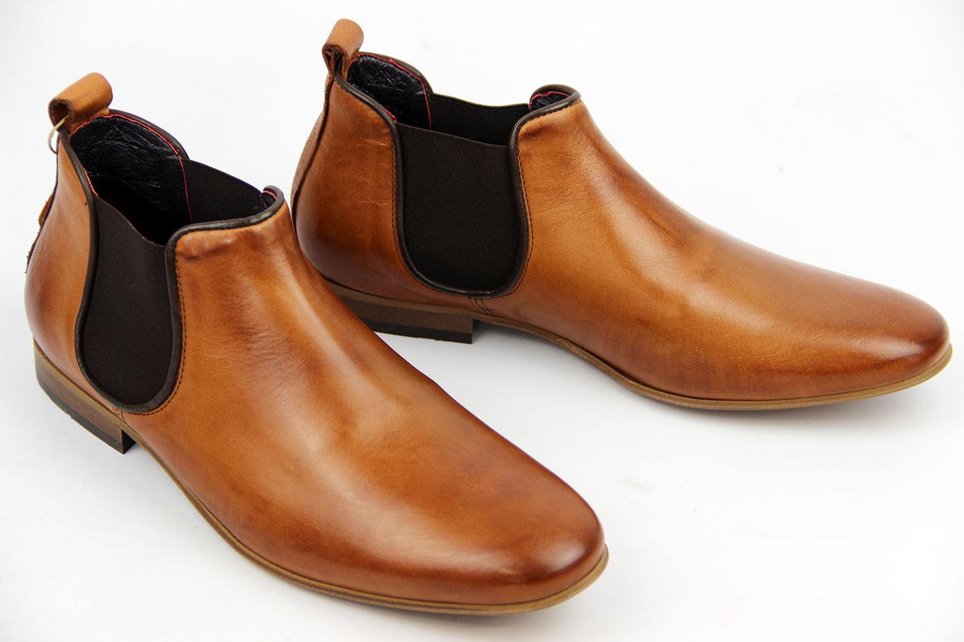 DELICIOUS JUNCTION Kings Road 60s Mod Low Chelsea Boots Tan