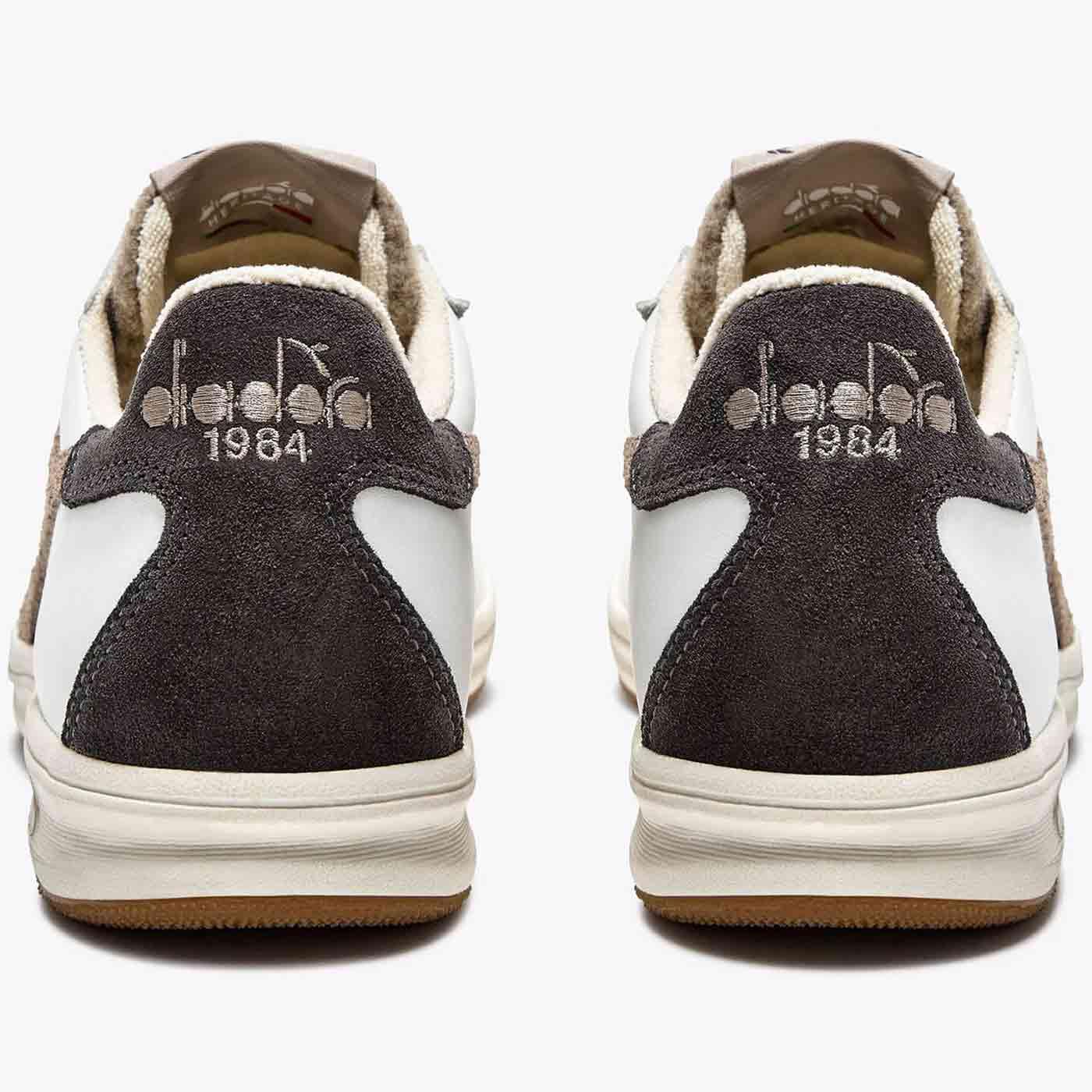 Diadora B. Elite Torino Italia Retro 80s Leather Trainer in White