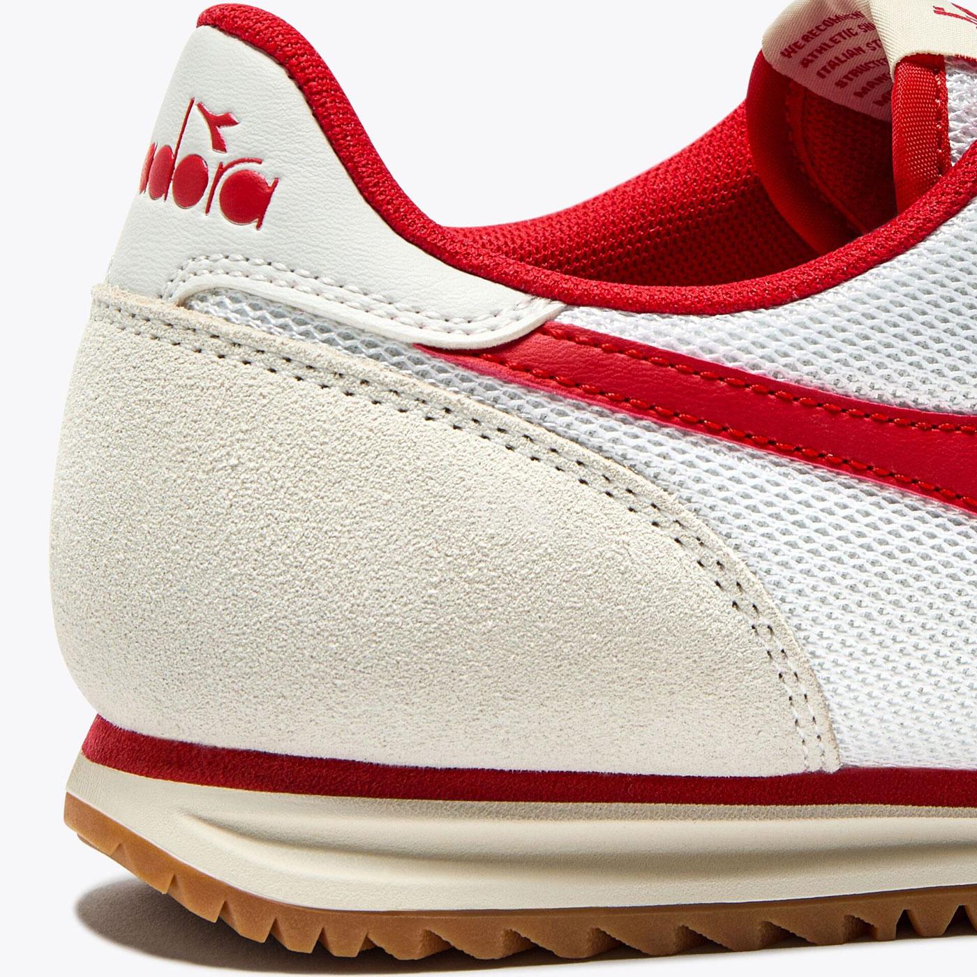 Diadora Cross Low-Profile Retro 80s Trainers White/Molten Lava