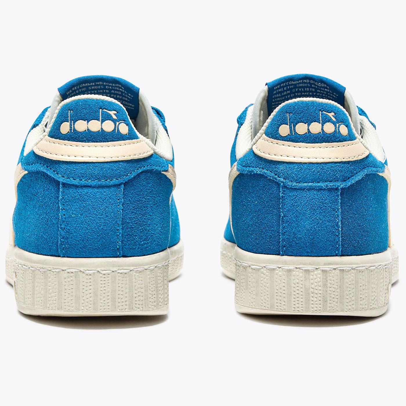 Diadora Game L Low Waxed Suede Retro Trainers French Blue