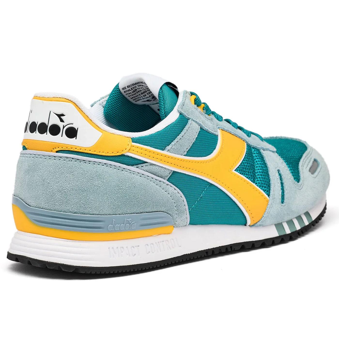 Diadora Titan Retro 80s Suede Running Trainers Sky/Blue Lake
