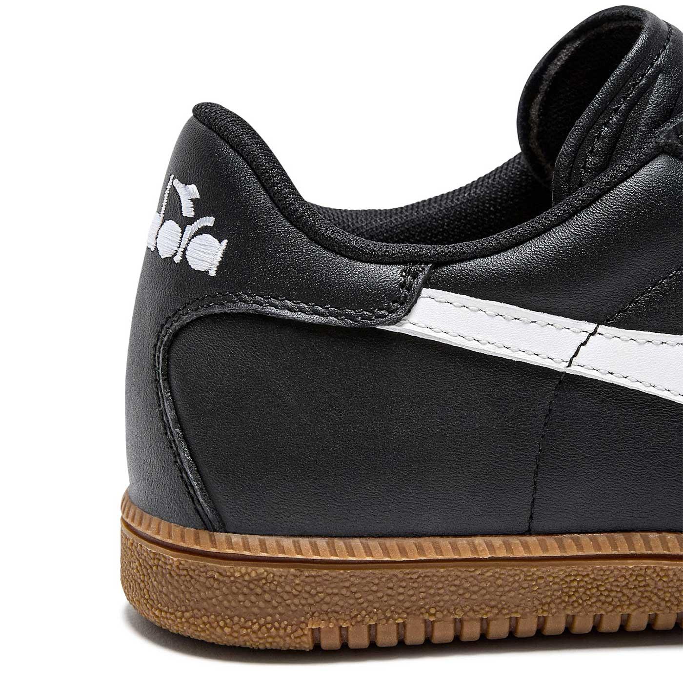 Diadora Retro 80s Terrace Style Leather Trainers in Black White