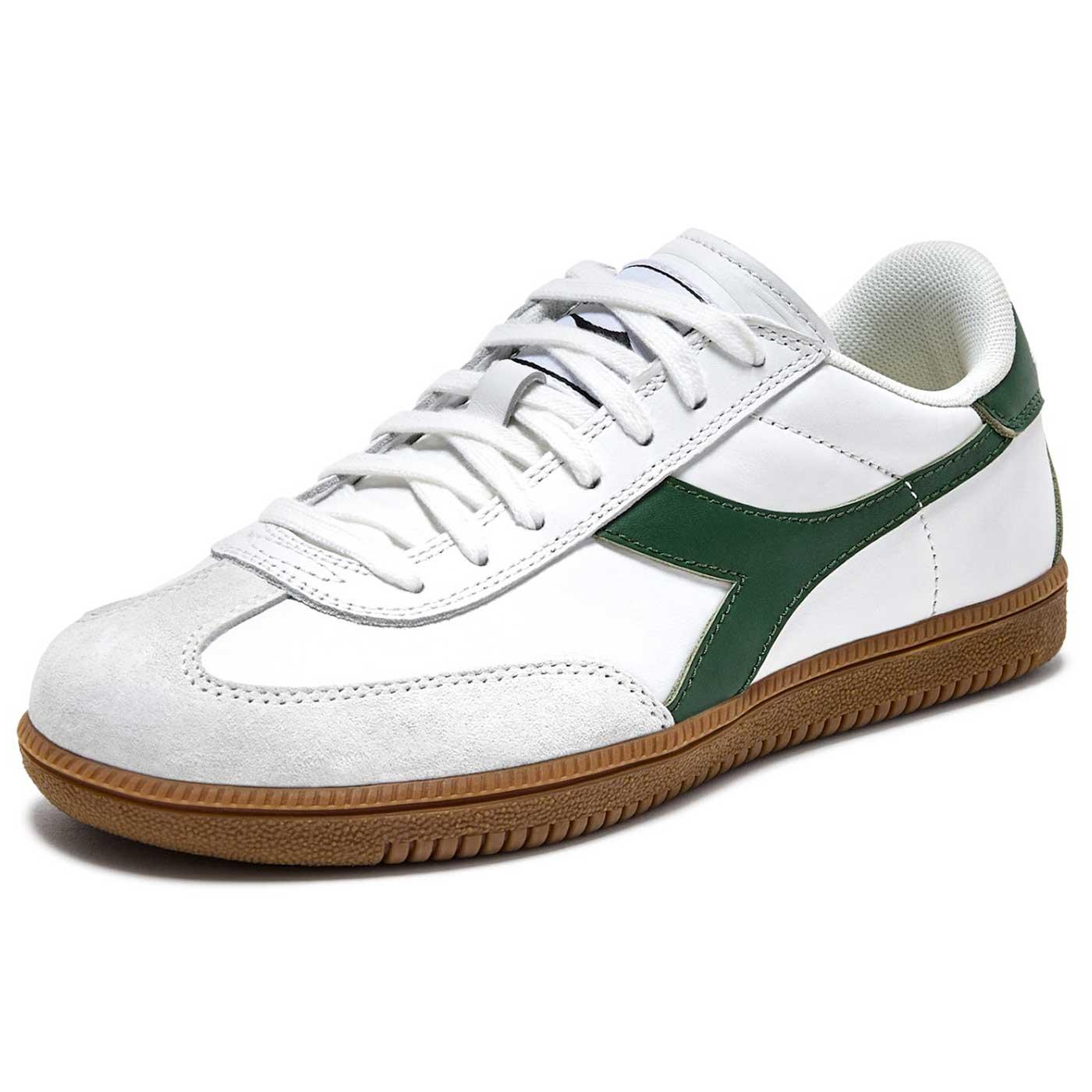 Diadora Retro 80s Terrace Style Leather Trainers Foliage Green