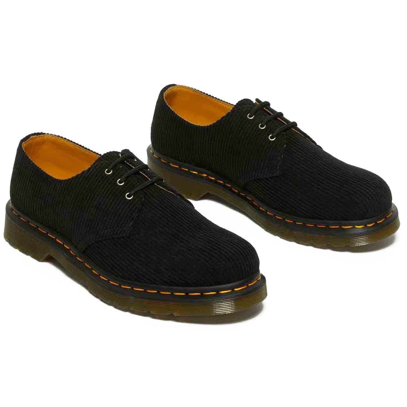 1461 Dr MARTENS Retro Mod Corduroy Oxford Shoes in Black