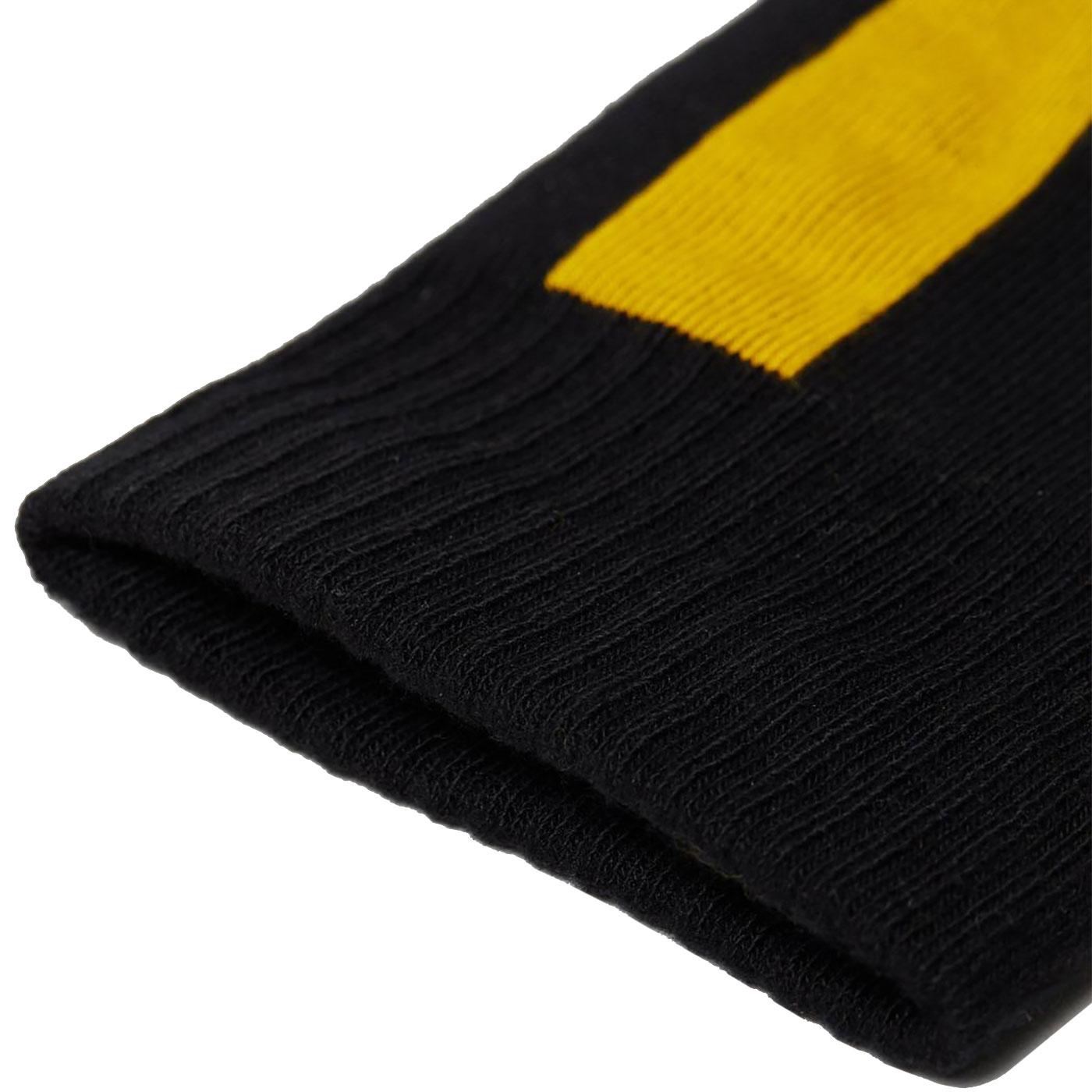 DR MARTENS Womens 'The Double Doc Sock' in Black/Yellow