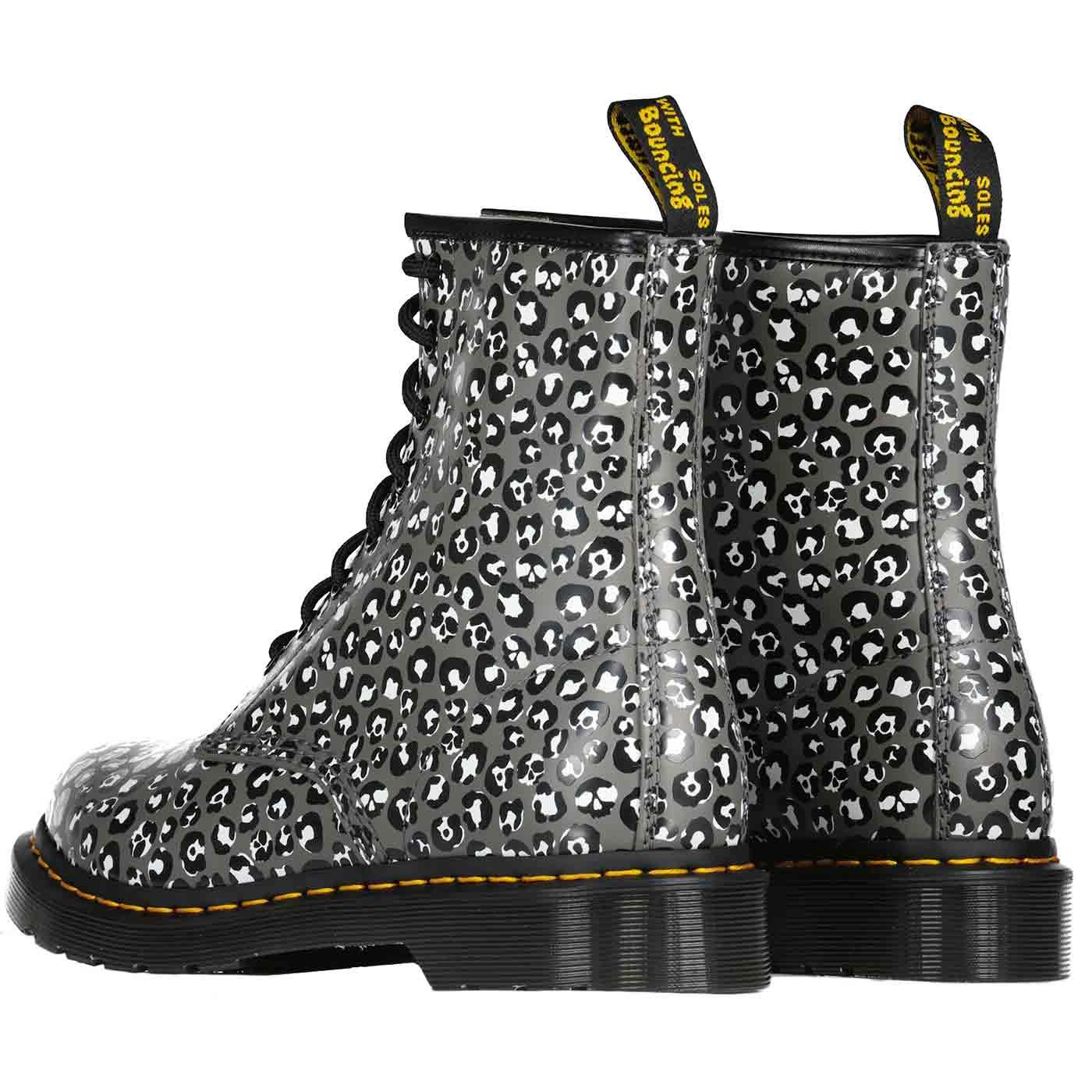 1460 Smooth Dr Martens Loud Leopard Boots Gunmetal