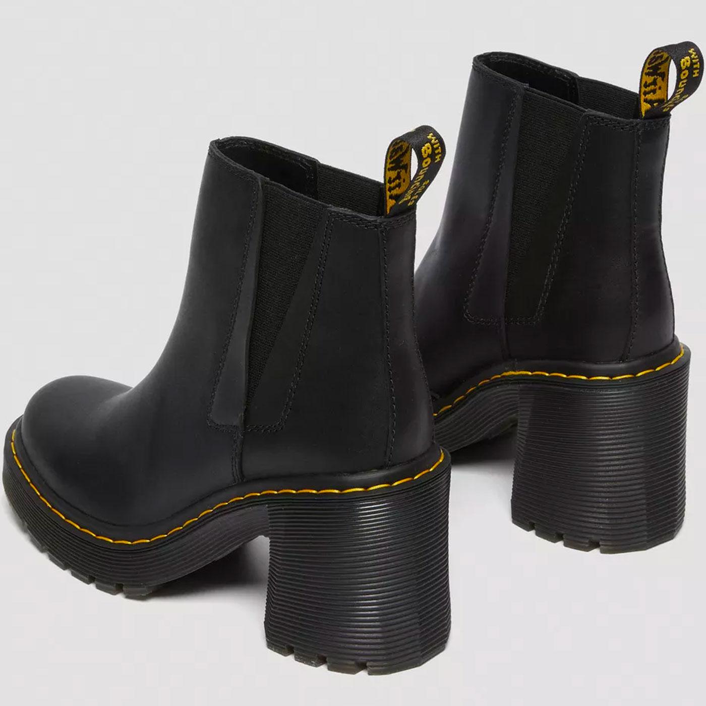 DR MARTENS Spence Flared Heel Black Leather Chelsea Boots