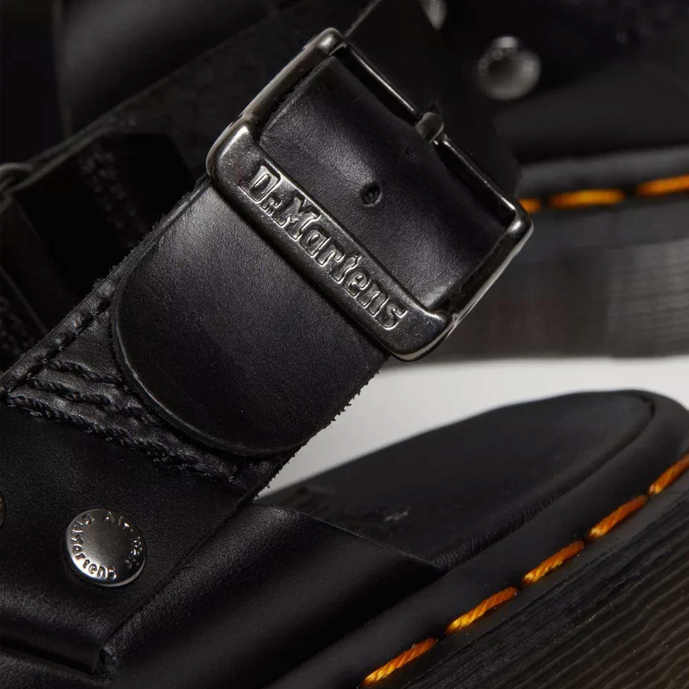 Dr Martens Zane Brando Leather Retro Slingback Sandals Black