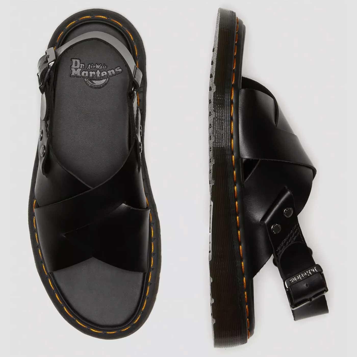 Dr Martens Zane Brando Leather Retro Slingback Sandals Black
