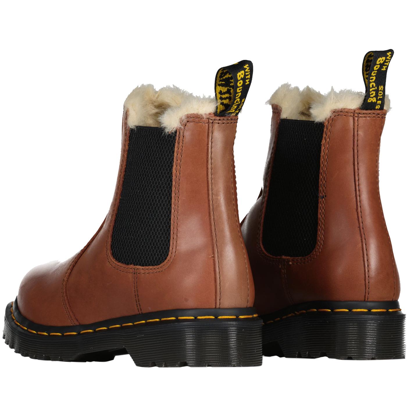 2976 Leonore DR MARTENS Faux Fur Chelsea Boots in Tan