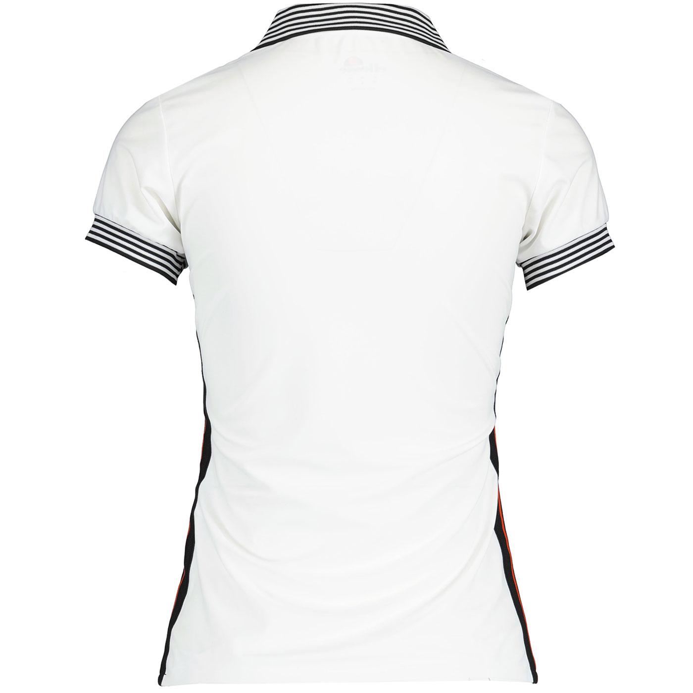 Ellesse Women's BERIENNE Retro Sports Polo Shirt in White.