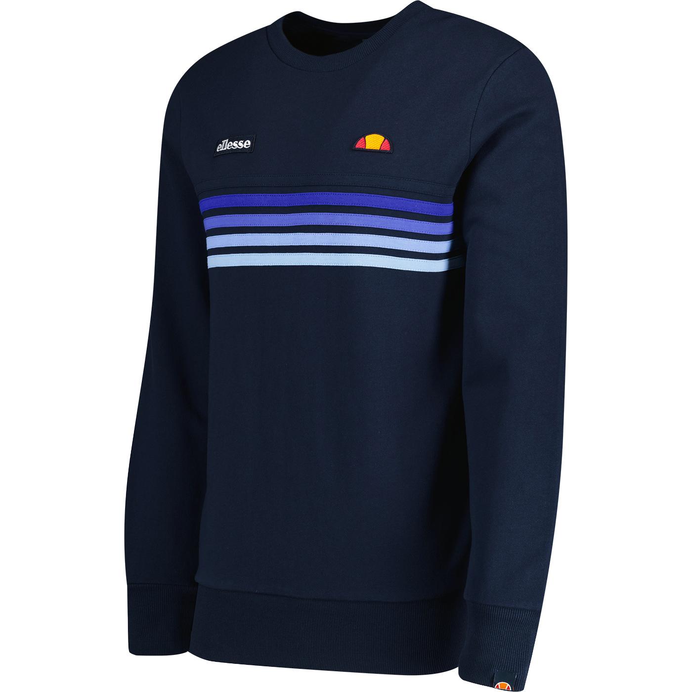 Ellesse Clemente Retro 1980s Chest Stripe Sweatshirt in Navy