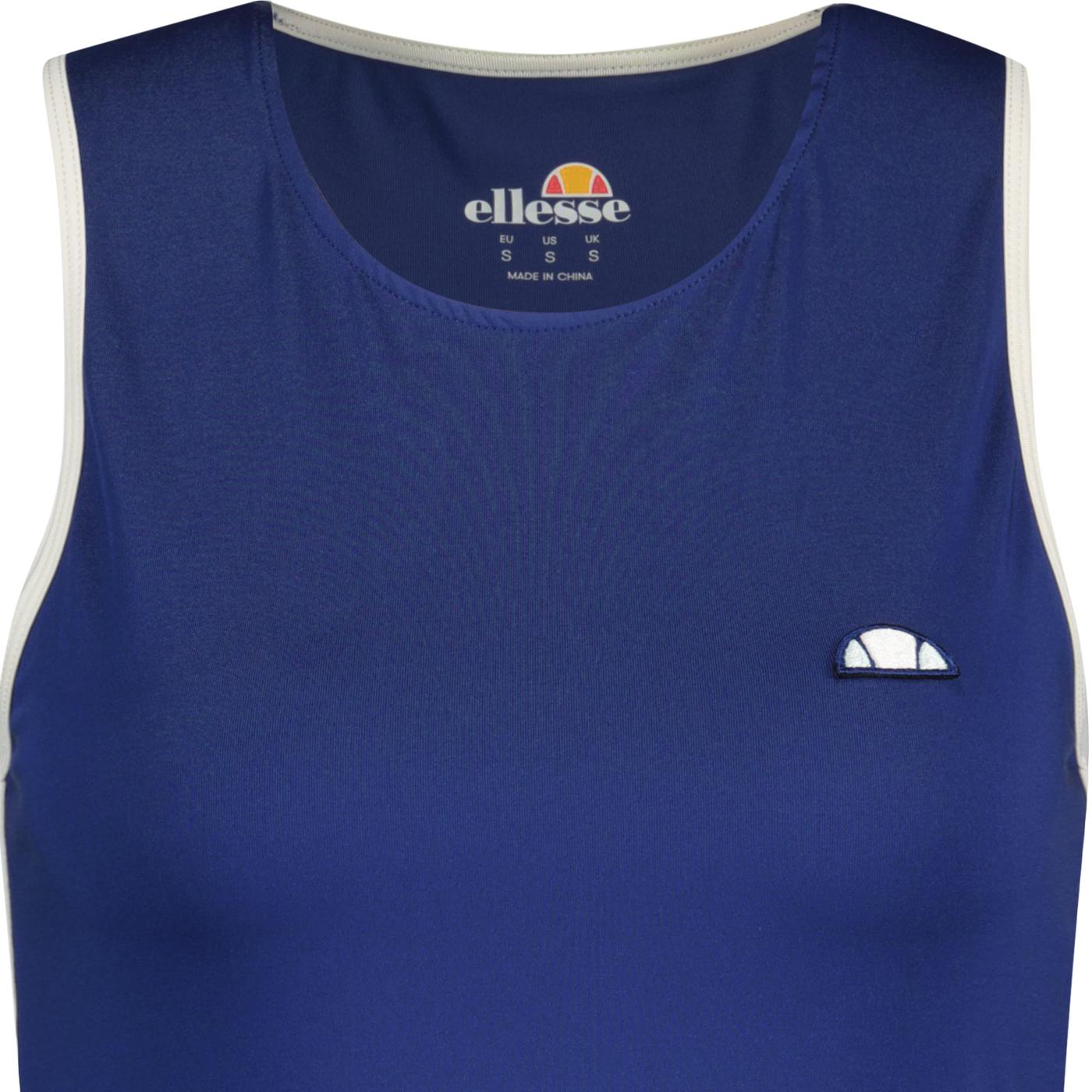 Ellesse Women Dallas Retro 80s Stripe Racerback Vest in Navy
