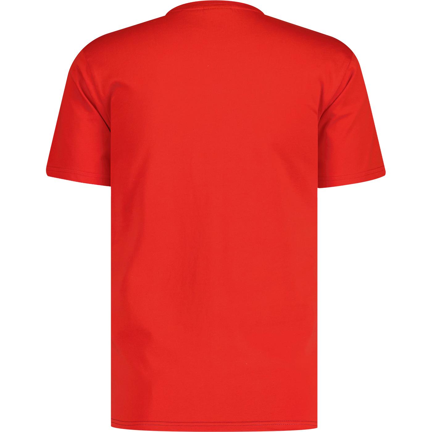 Ellesse Morbila Retro Contrast Panel Logo Tee Red Navy White