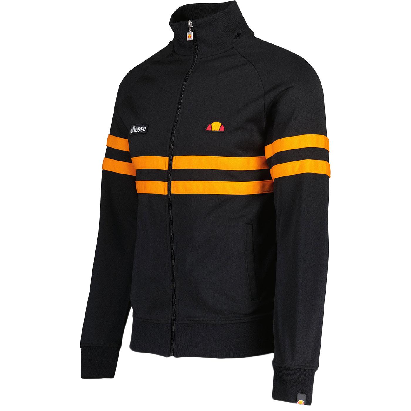 Ellesse Rimini 80s Casuals Colour Block Track Top Black/Orange