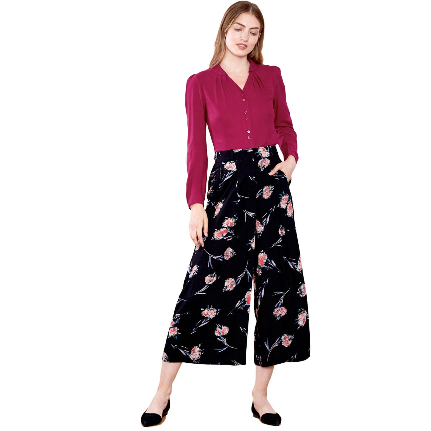 EMILY AND FIN Elspeth Vintage Crepe Shirt in Raspberry