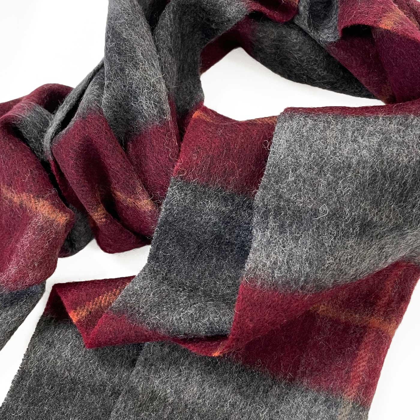 Failsworth Retro Lambswool Tartan Check Scarf 520 in Red/Blue