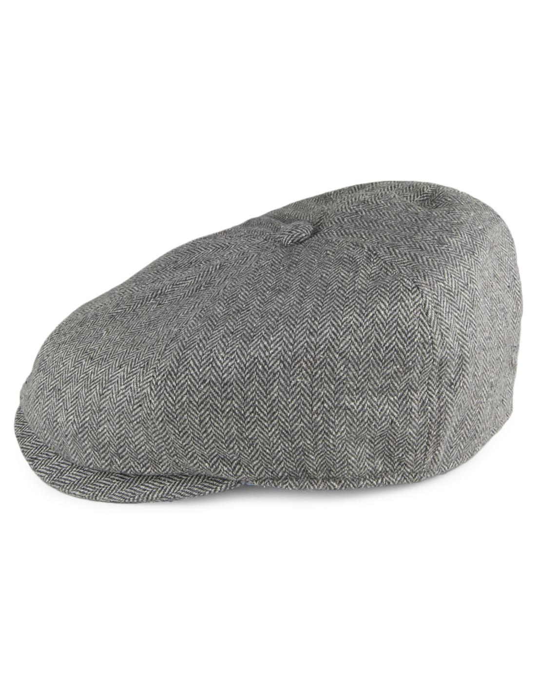 FAILSWORTH Hudson Retro Herringbone Spitfire Silk Cap Grey