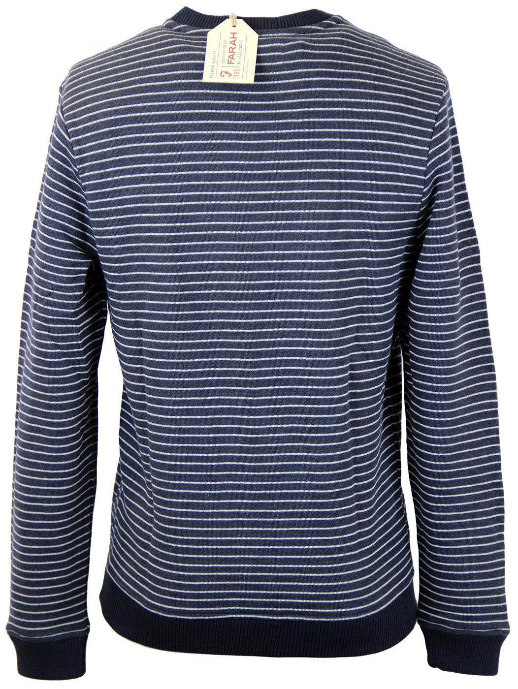FARAH 1920 The Willard Retro 60s Mod Breton Stripe Jumper Indigo