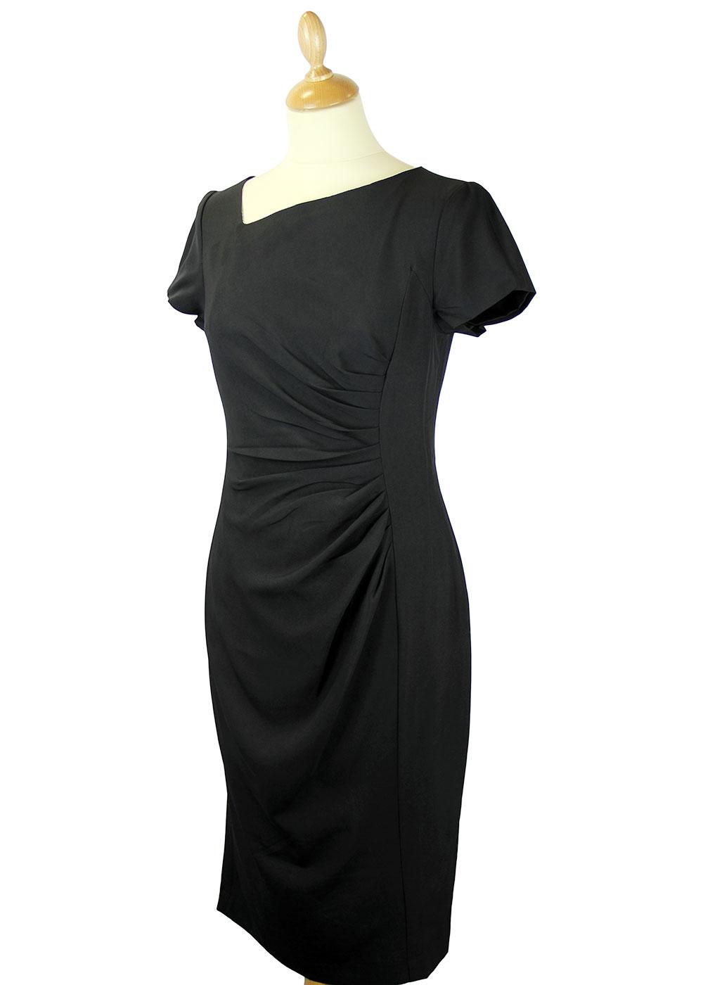 FEVER Michigan Retro Vintage 60s Ruched Pencil Dress