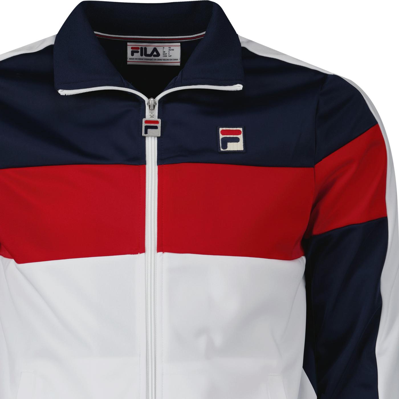 FILA VINTAGE Assembly Colour Block Track Jacket in Fila Navy