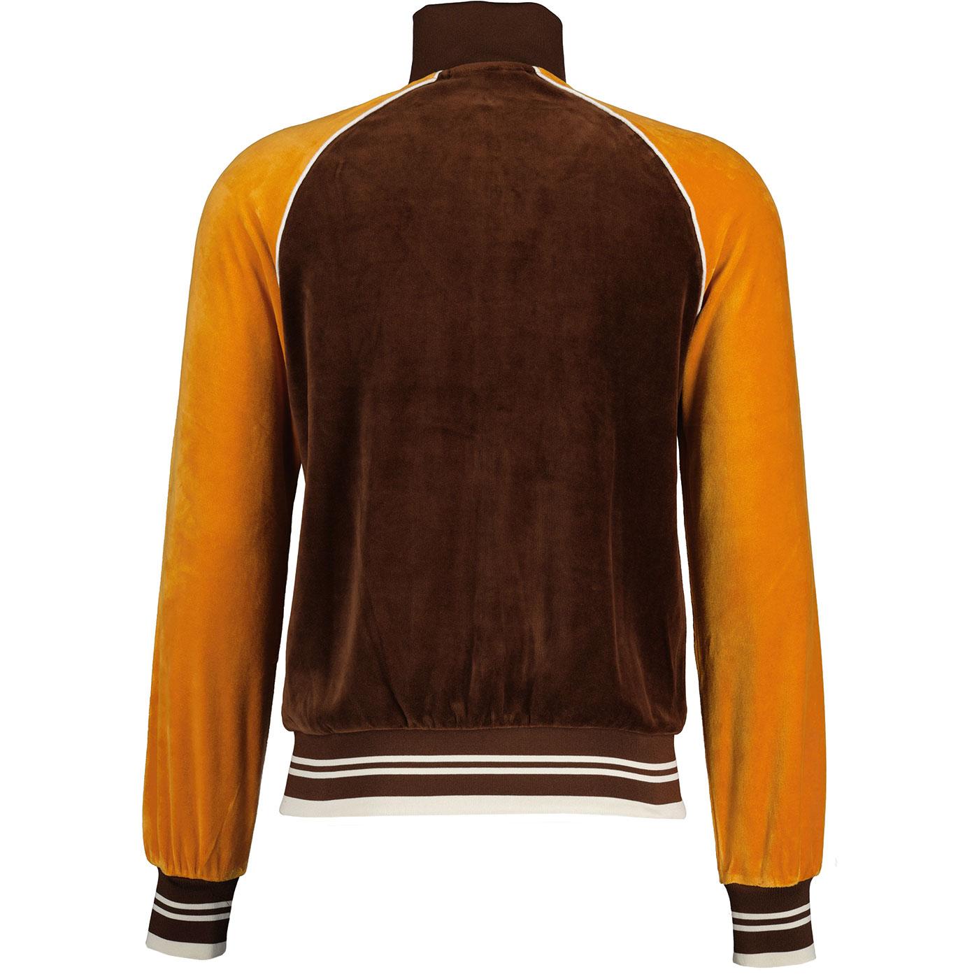 Fila Vintage Liston Colour Block Velour Track Top in Potting Soil