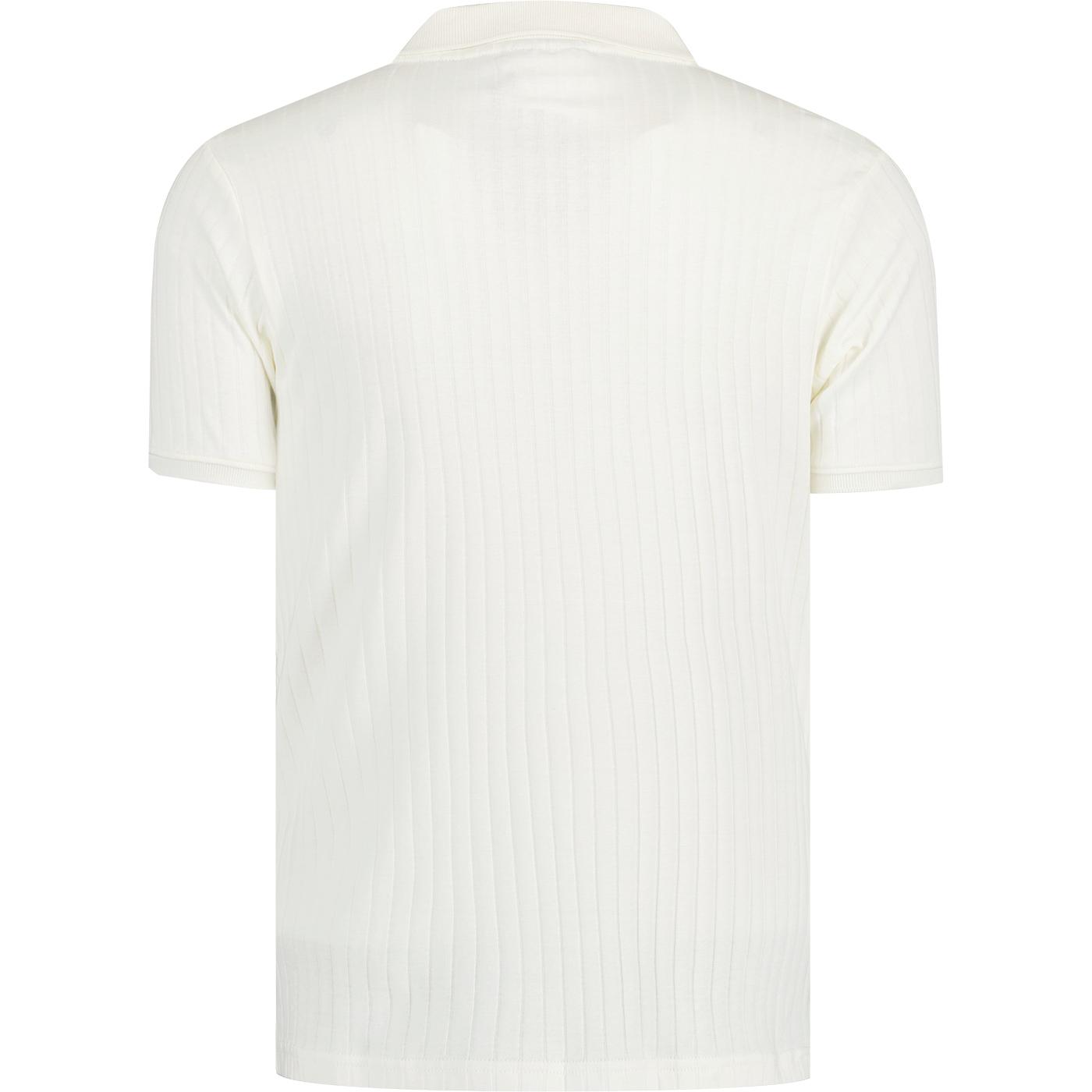 FILA VINTAGE Pannuci Retro Mod Ribbed Polo in Marshmallow