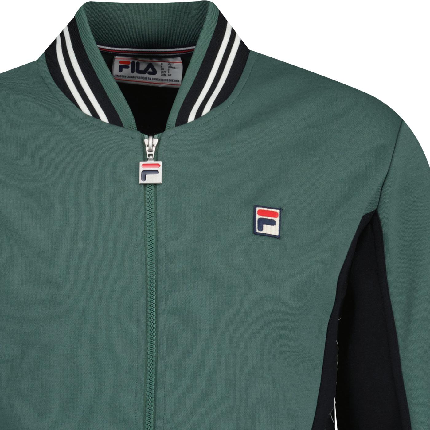 Fila Vintage 70s Settanta Baseball Track Jacket dark forest Blac