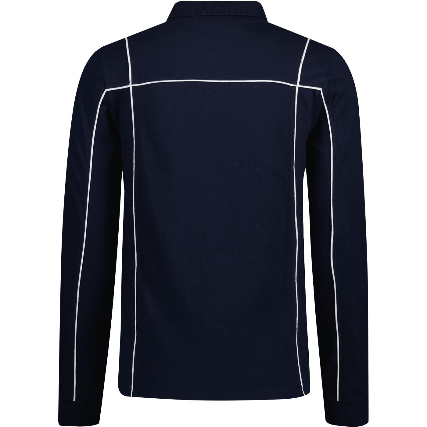 Talon Fila Vintage Terrinda Stripe Mod Polo in Fila Navy