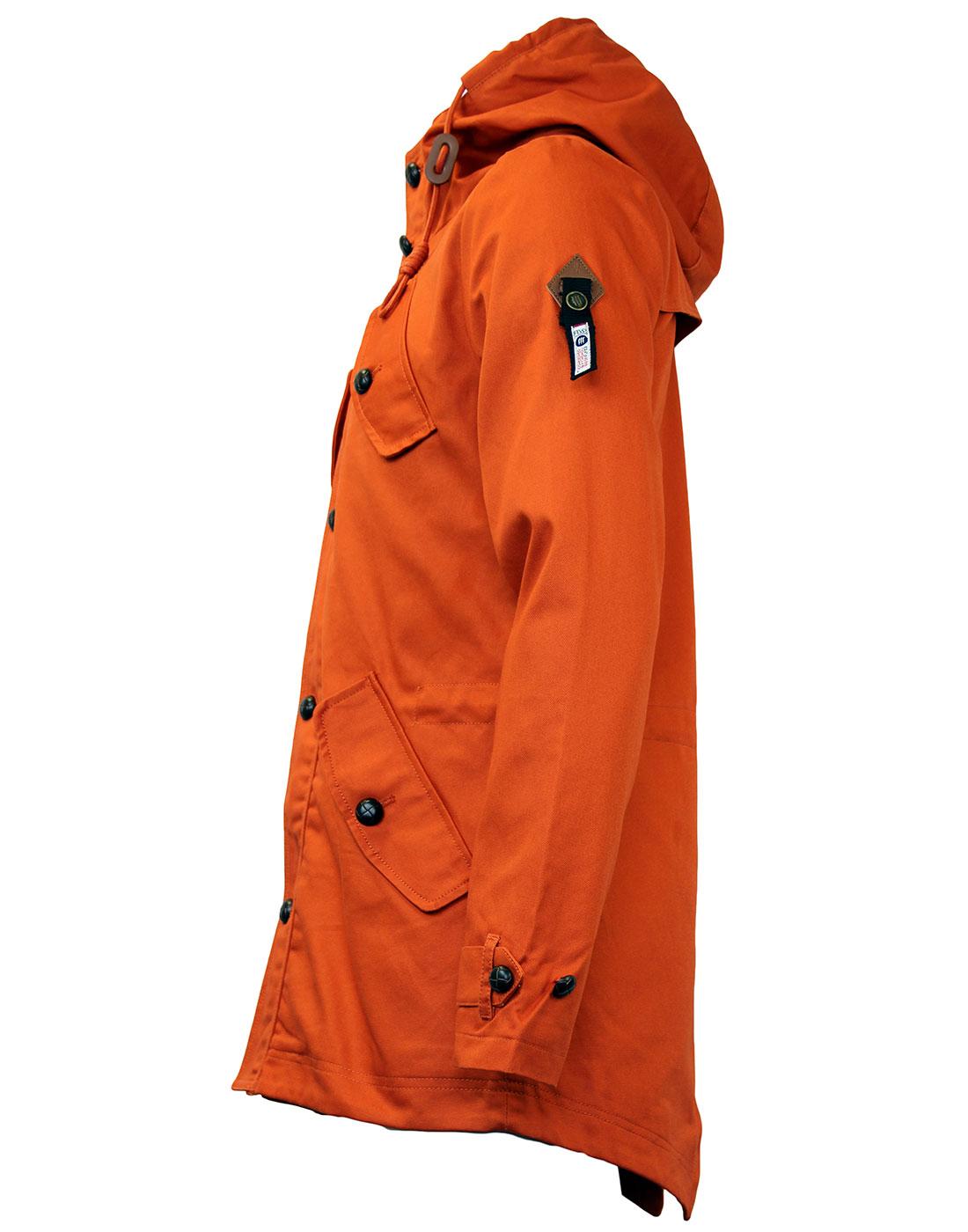 FLY53 Burton Retro Indie Mod Military Fishtail Parka Jacket Rust