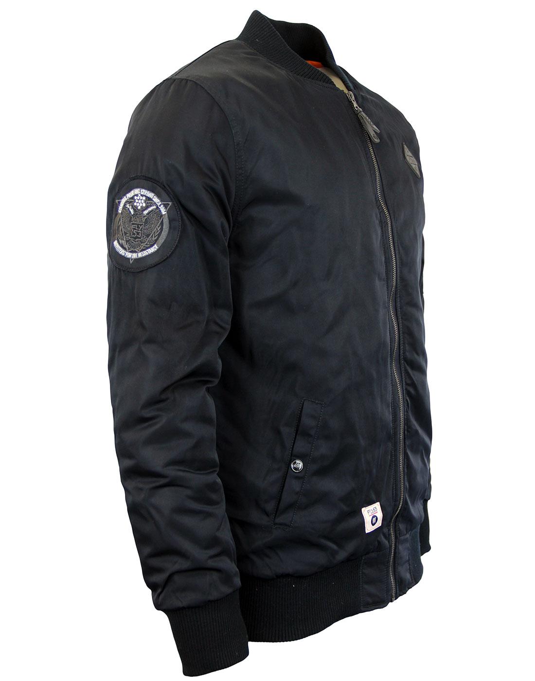 FLY53 Bovva Jacket Retro Mod MA-1 Longline Bomber in Anthracite