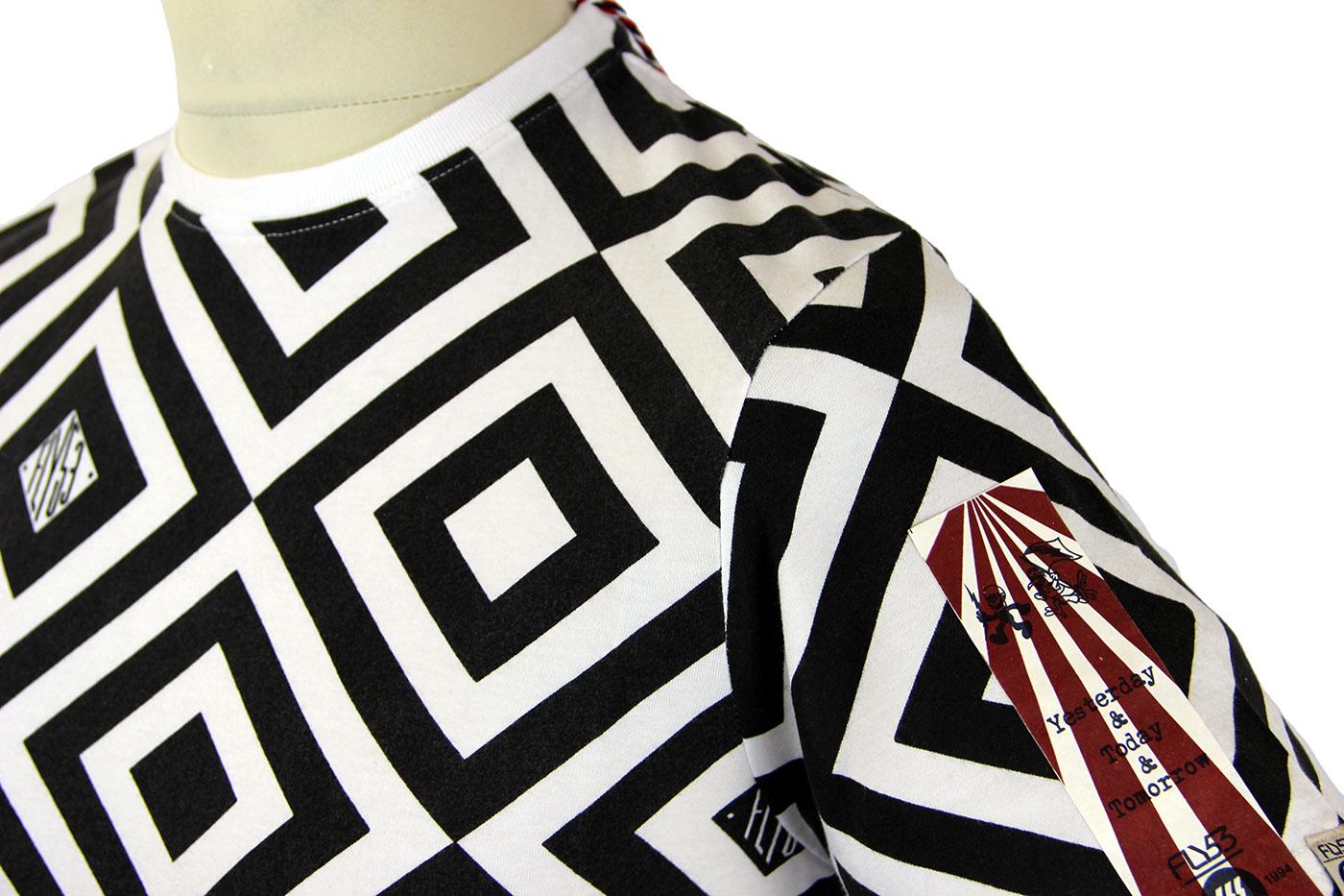 FLY53 Optic Retro Indie Mod Op Art Tile Print Art Deco T-shirt