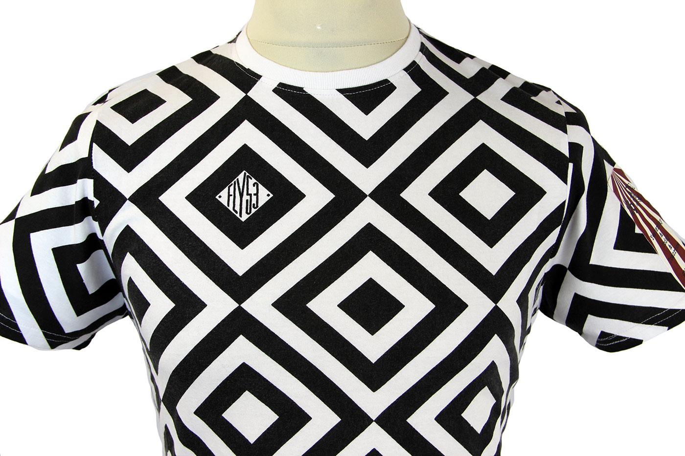 FLY53 Optic Retro Indie Mod Op Art Tile Print Art Deco T-shirt