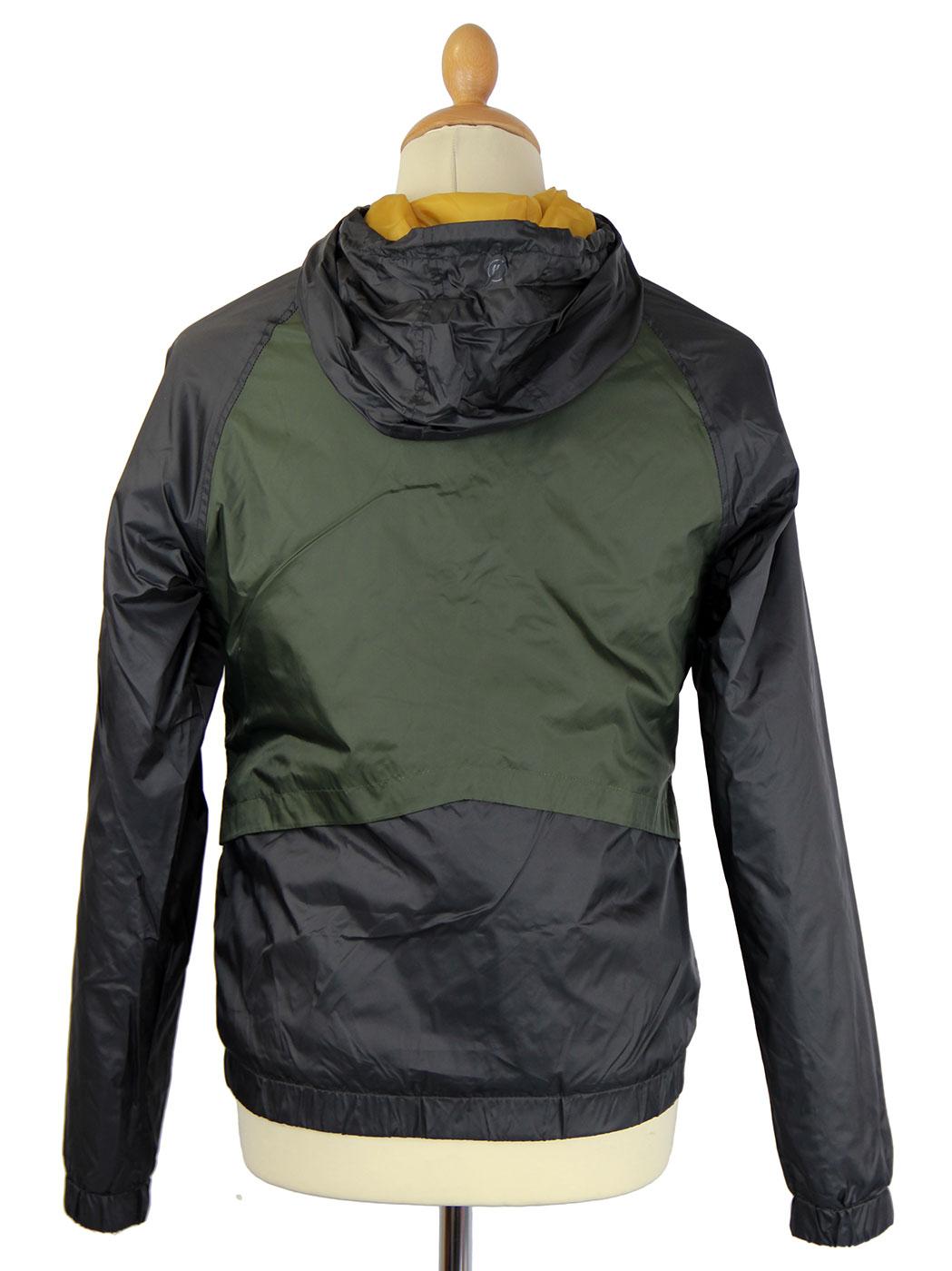 FLY53 Zarco Retro 70s Indie Panel Nylon Hooded Windbreaker Jacket