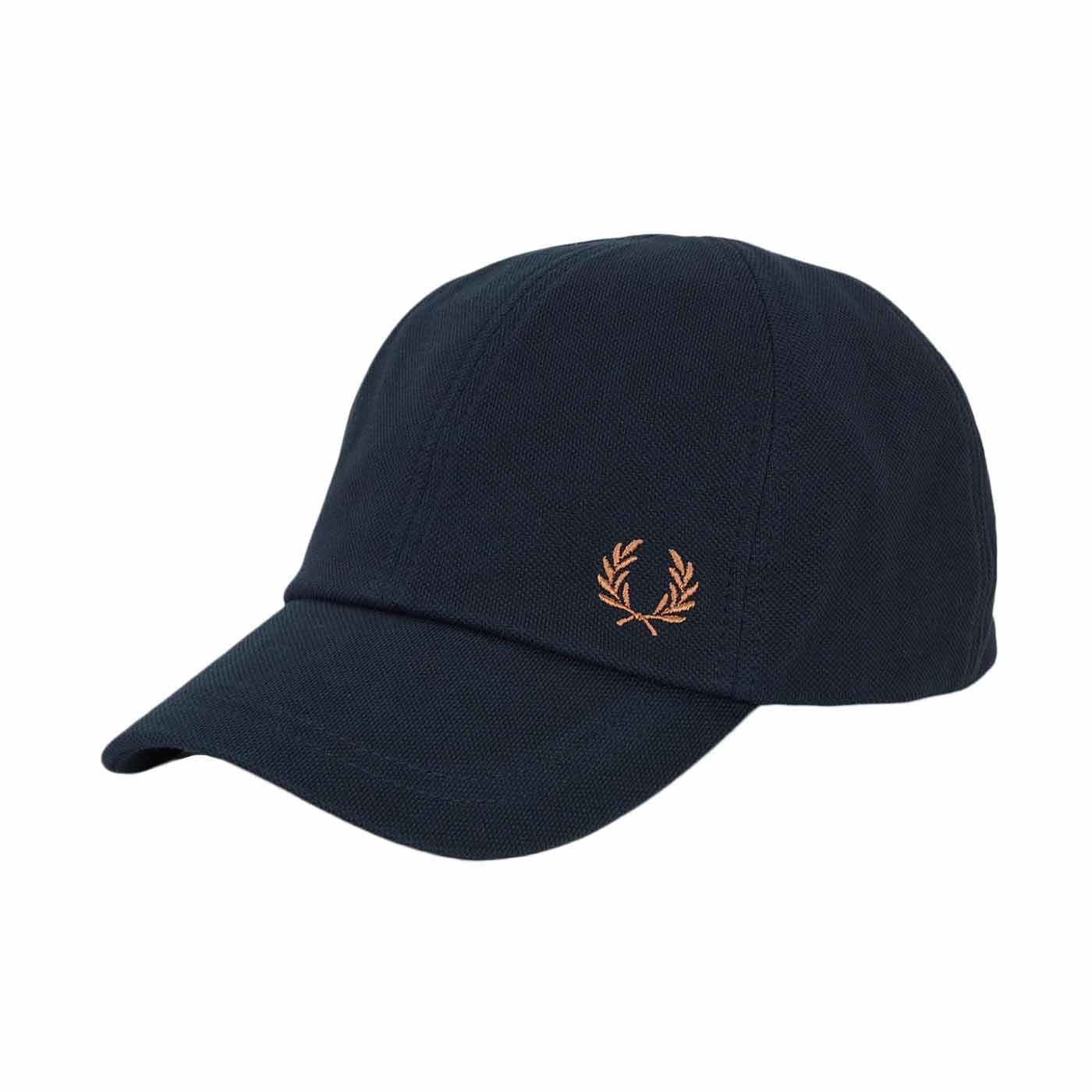 Fred Perry Retro Sports Classic Pique Baseball Cap in Navy