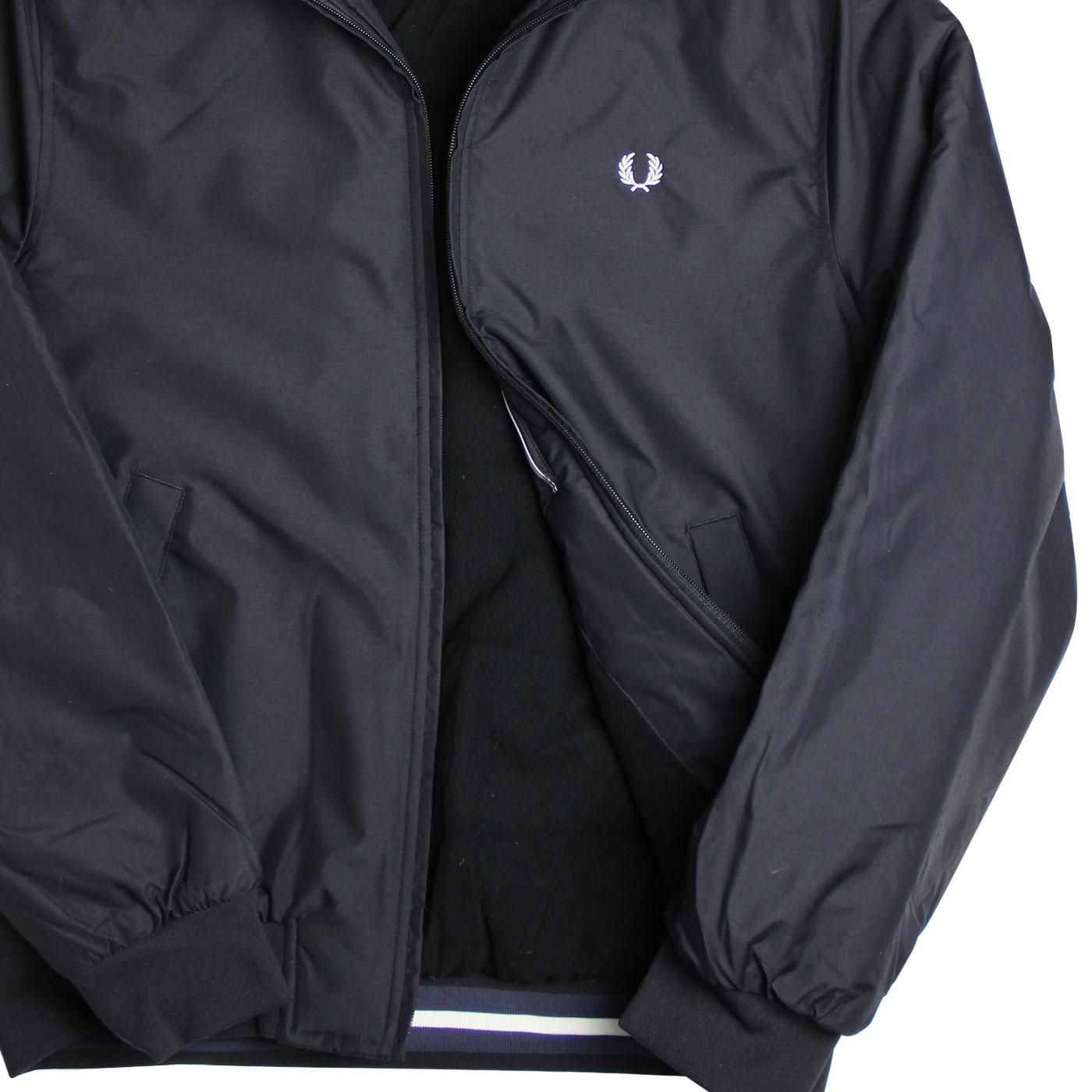 FRED PERRY Padded Brentham mens Hooded Jacket Black