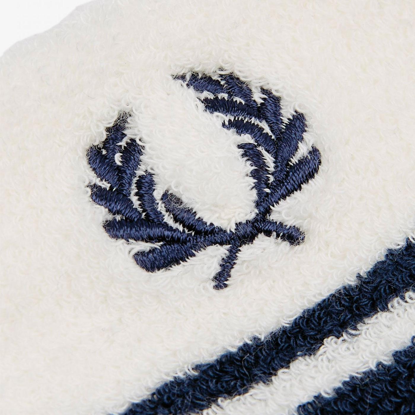 FRED PERRY Retro Tipped Towelling Sweatbands in White/Navy