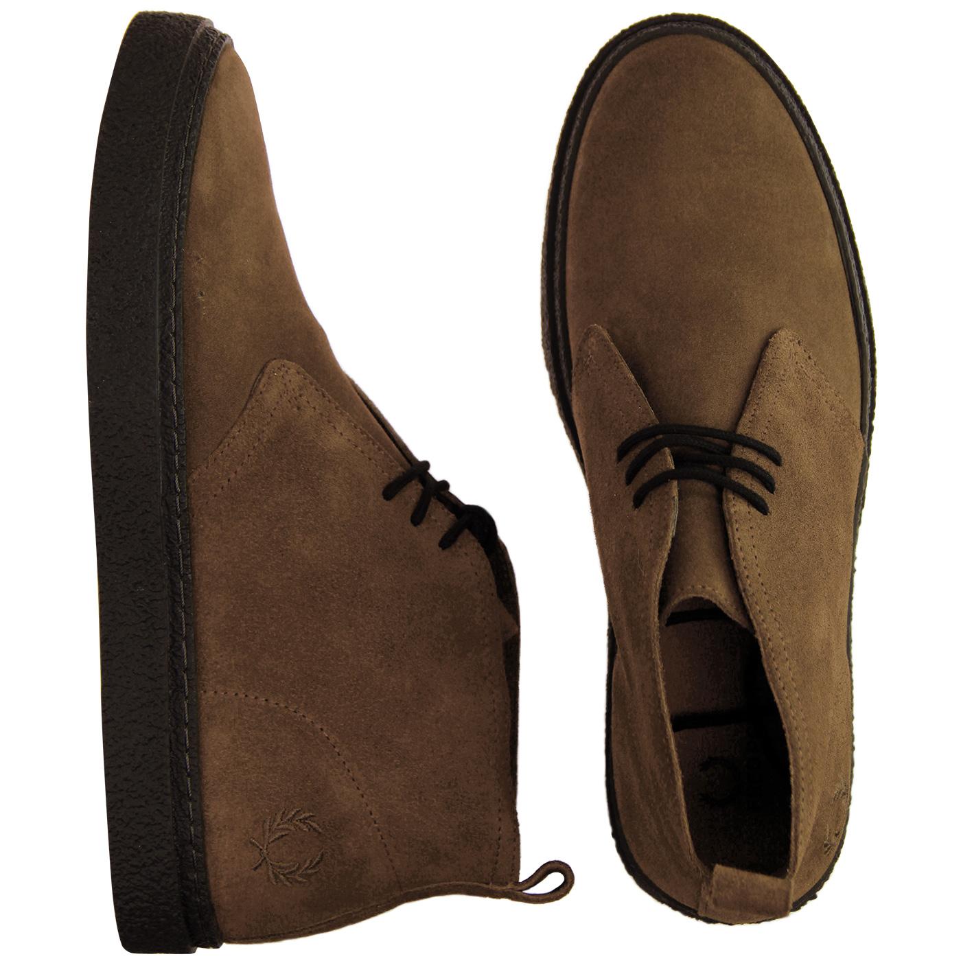 FRED PERRY 'Hawley' Retro Mod Desert Boots in Tobacco