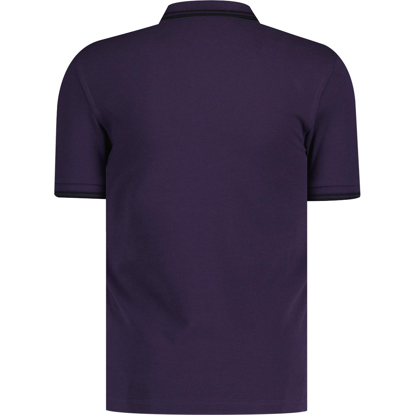 FRED PERRY M3600 Mod Twin Tipped Polo Shirt in Purple